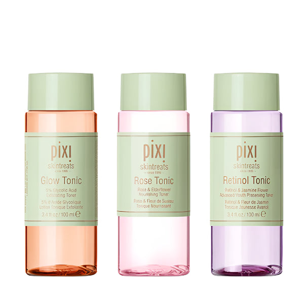 Essential Tonic Trio - Glow, Retinol & Rose Tonics - Pixi Beauty